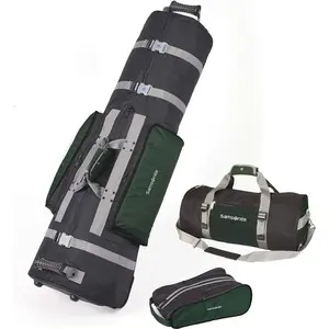 SAMSONITE Golf Deluxe 3 Piece Travel Set - Hunter Green/black