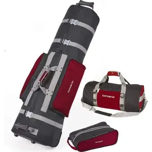 SAMSONITE Golf Deluxe 3 Piece Travel Set - Red/black