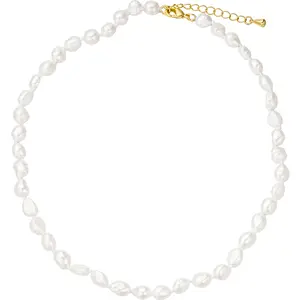 UNTAMED PETALS Alyx Freshwater Pearl Choker Necklace - Gold