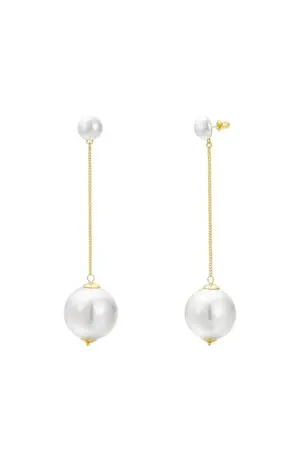 UNTAMED PETALS Ines Pearl Drop Earrings - Gold