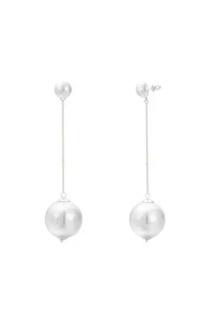 UNTAMED PETALS Ines Pearl Drop Earrings - Silver