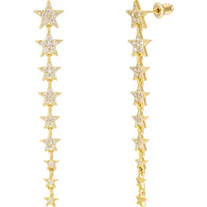 UNTAMED PETALS Pave Crystal Star Drop Earrings