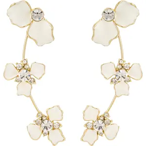 UNTAMED PETALS Cove Crystal Statement Earrings - Gold