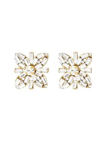 UNTAMED PETALS Quinn Crystal Stud Earrings - Gold