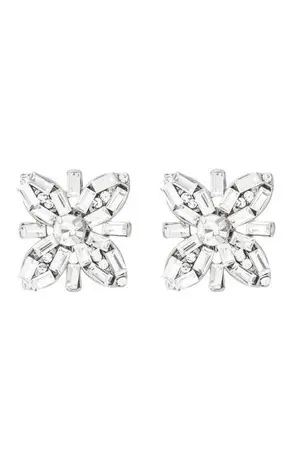 UNTAMED PETALS Quinn Crystal Stud Earrings - Silver