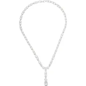 UNTAMED PETALS Gravity Crystal Drop Necklace - Silver