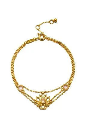 SATYA JEWELRY Lotus Bracelet - Metallic Gold