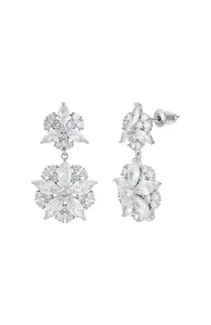 UNTAMED PETALS Empress Crystal Earrings - Silver