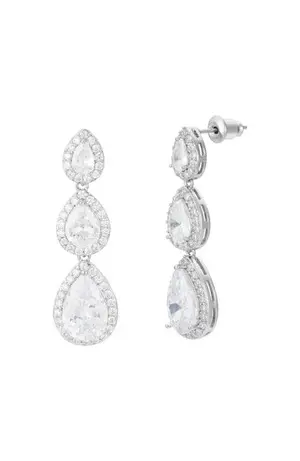 UNTAMED PETALS Dynasty Crystal Drop Earrings Silver