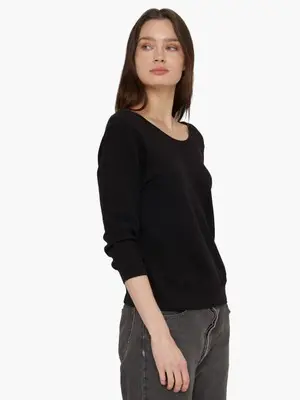 WILT CLOTHING Backless French Terry Sweatshirt - Grey Heather