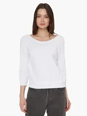WILT CLOTHING Backless French Terry Sweatshirt - White