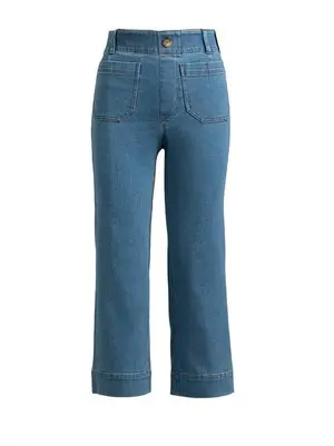 SINGLE STITCH High-rise Cropped Wide Leg Jeans