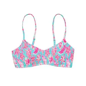 SNAPPER ROCK Shirred Bikini Top - Tropical Glow