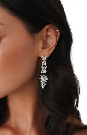 UNTAMED PETALS Rosette Crystal Drop Earrings