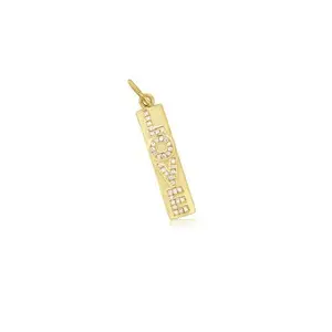THE LOVERY FINE JEWELRY Diamond Love Bar Charm - Yellow Gold