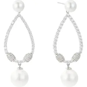UNTAMED PETALS Muse Pearl Drop Earrings - Silver