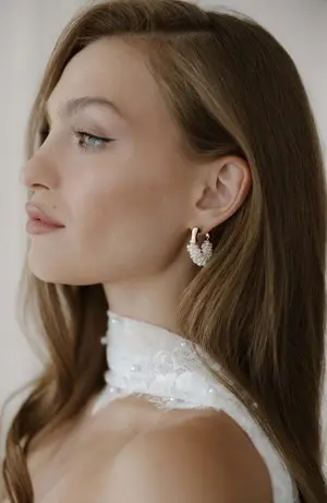 UNTAMED PETALS Chateau Pearl Hoop Earrings