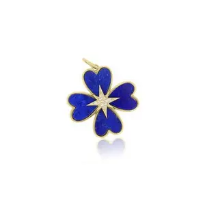 THE LOVERY FINE JEWELRY Starburst Clover Charm - Lapis