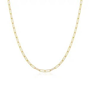 THE LOVERY FINE JEWELRY Mini Paperclip Link Chain Necklace - Yellow Gold