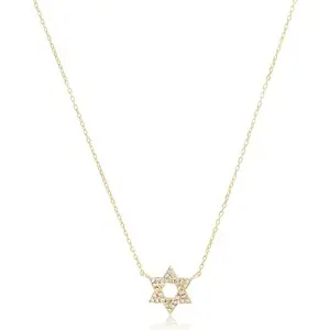 THE LOVERY FINE JEWELRY Diamond Star Of David Pendant Necklace - Yellow Gold