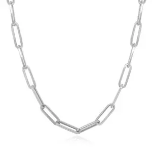 THE LOVERY FINE JEWELRY 14k Gold Paperclip Link Chain Necklace - White Gold