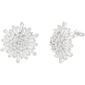 UNTAMED PETALS Celestial Crystal Stud Earrings - Silver