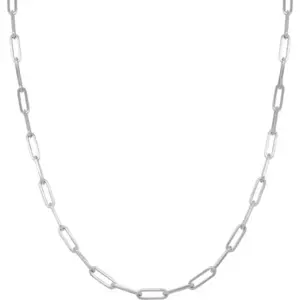 THE LOVERY FINE JEWELRY Large Paperclip Link Chain Necklace - White Gold