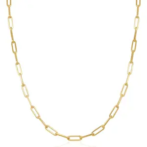THE LOVERY FINE JEWELRY Large Paperclip Link Chain Necklace - Yellow Gold