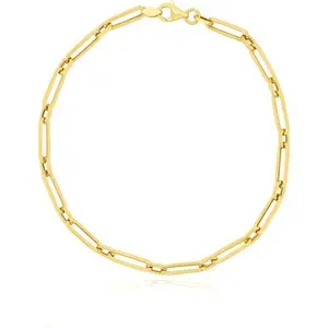 THE LOVERY FINE JEWELRY Round Link Paperclip Bracelet - Yellow Gold