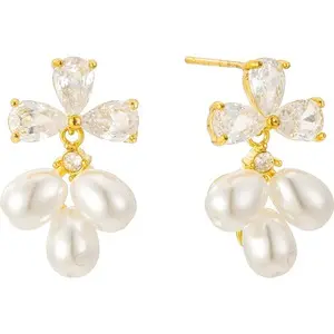 UNTAMED PETALS Windsor Pearl Drop Earrings - Gold