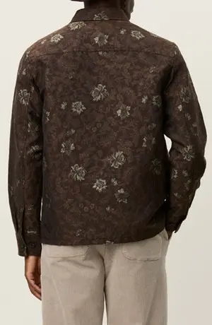 LES DEUX Kaleb Jacquard Overshirt - Monks Robe