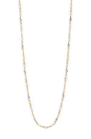 Argento Vivo Bead Station Figaro Necklace - Two Tone
