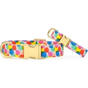 THE FOGGY DOG Pup Pup & Away Dog Collar - White/rainbow Multi
