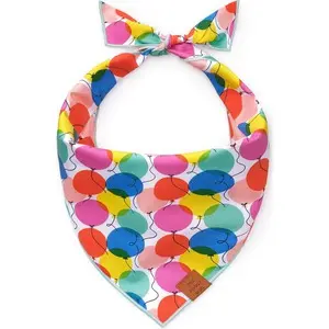 THE FOGGY DOG Pup Pup And Away Dog Bandana - White/rainbow Multi