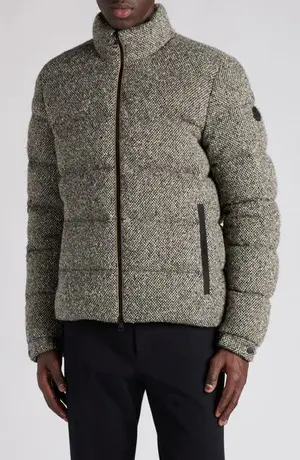 Moncler Agde Tweed Down Puffer Jacket