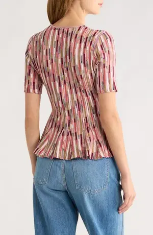 Ulla Johnson Samira Striped Short Sleeve Top
