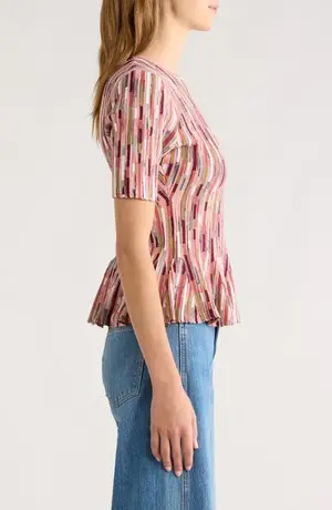 Ulla Johnson Samira Striped Short Sleeve Top
