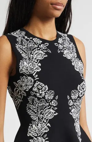 Ulla Johnson Vanna Floral Jacquard Peplum Tank - Noir