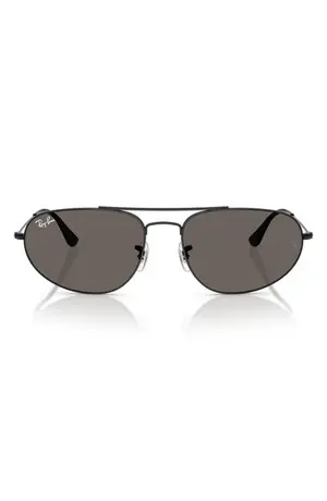 Ray-ban 62mm Oversized Irregular Sunglasses - Black/dark Grey