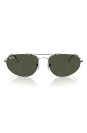 Ray-ban 62mm Oversized Irregular Sunglasses - Gunmetal/green