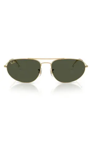Ray-ban 62mm Oversized Irregular Sunglasses - Oro Legend/green