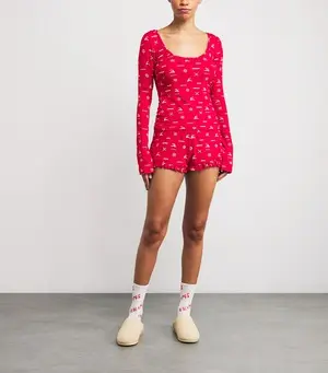 SKIMS Modal-blend Festive Print Pyjama Top