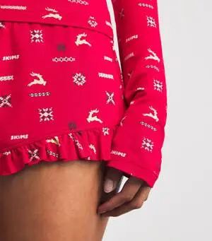SKIMS Modal-blend Festive Print Pyjama Top