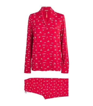 SKIMS Modal-blend Festive Print Pyjama Set - Red