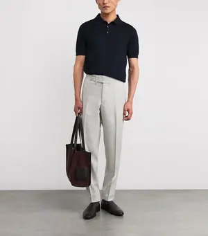 Isaia Wool-silk-linen Trousers