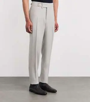 Isaia Wool-silk-linen Trousers