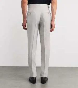 Isaia Wool-silk-linen Trousers