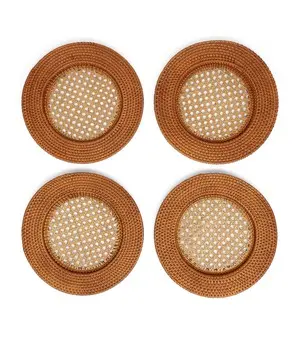 MAISON MARGAUX Set Of 4 Rattan Charger Plates