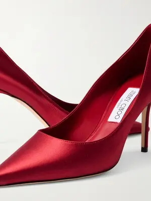 JIMMY CHOO Love 85 Satin Pumps - Red