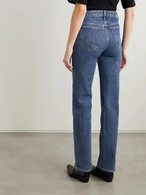 Khaite Danielle Stretch High-waist Straight-leg Jeans